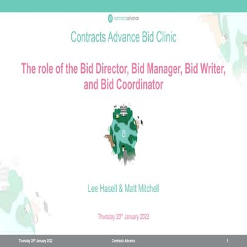 CA Webinar The role of the Bid Director Bid Manager Bid Writer and Bid ...