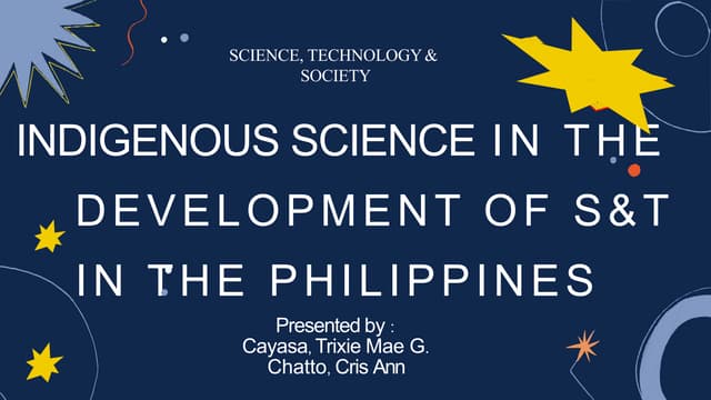 Indigenous Science and Technology in the Philippines | PDF