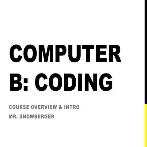 Computer B Course Intro - GPA High School | PPTX