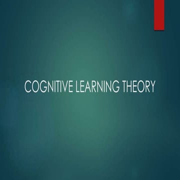 cognitive learning theory | PPT