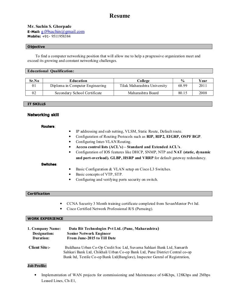 Sachin updated Resume