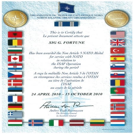 NATO Certificate 2010 | PDF