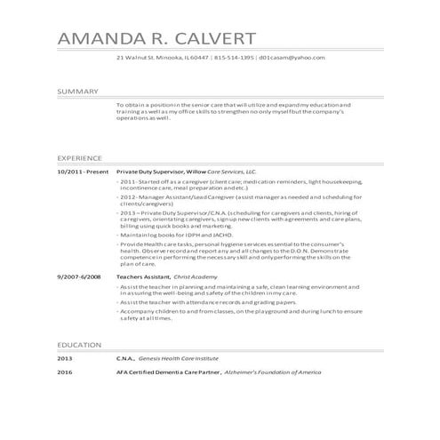 Amanda Resume | DOCX