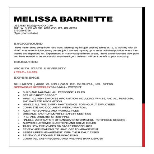 MELISSA RESUME | PDF