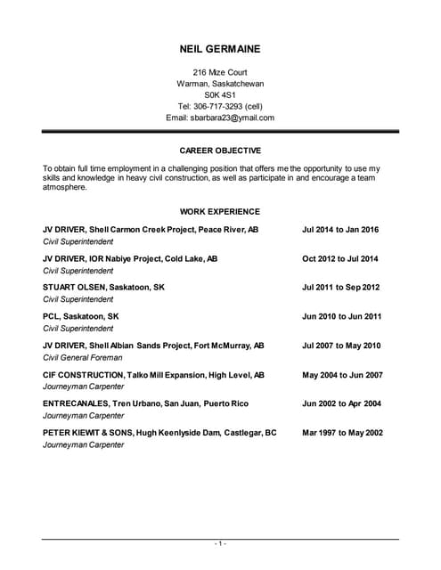 Greg Bracken Resume 2016 | PDF