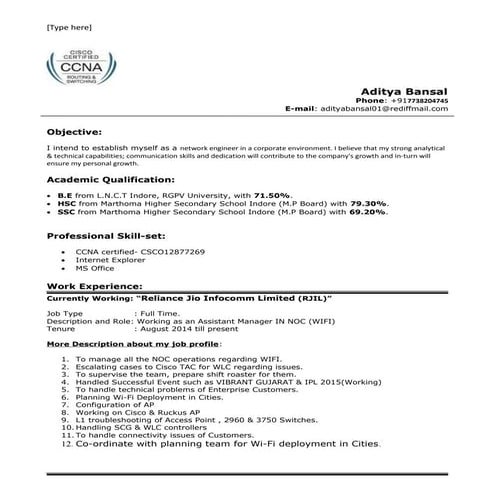 aditya_bansal_Updated CV | DOC