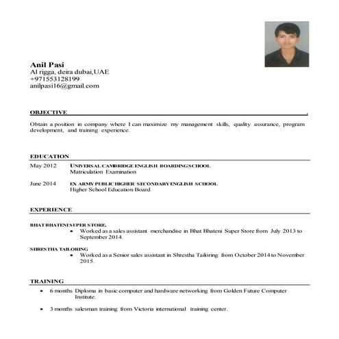 anil pasi cv | DOCX | Travel