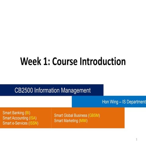 Cb2500 week01 - course introduction importance of mis | PPTX
