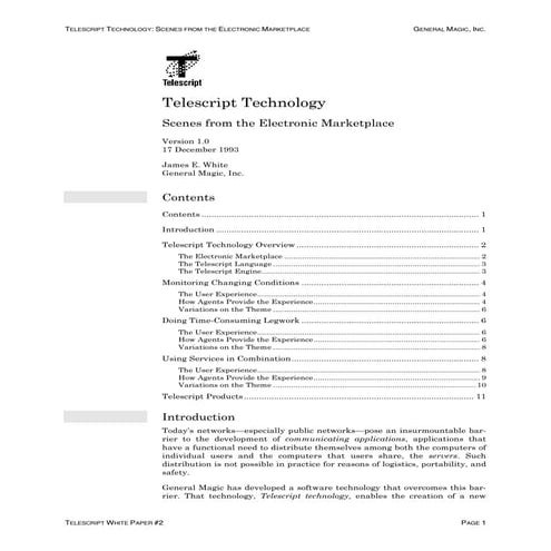 Telescript White Paper #2 | PDF