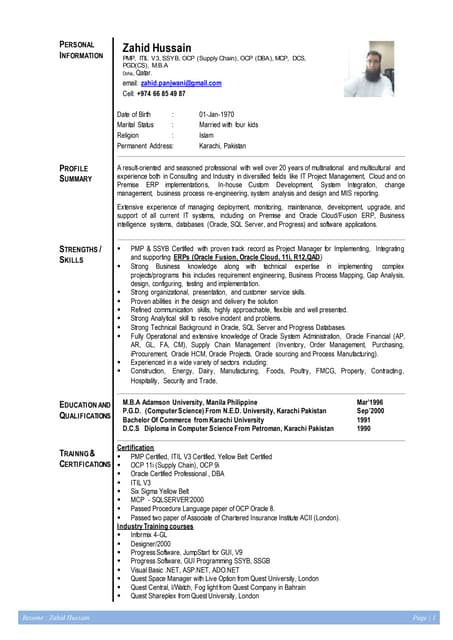 Nilesh_CV | DOC | Business | Business and Finance