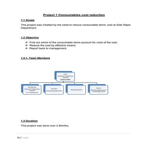 Consumables cost reduction project | PDF