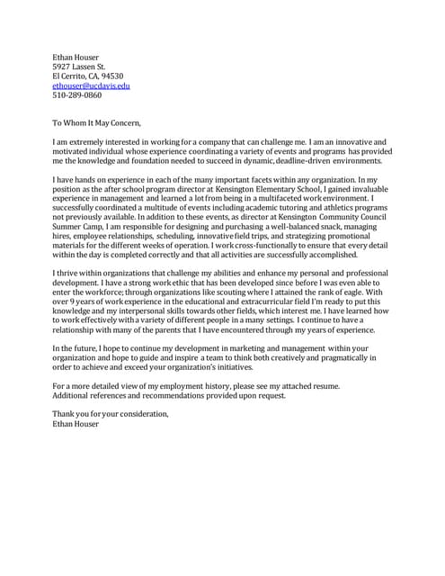 Cover Letter 2016 | Pdf