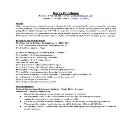 Harry Goodman - CV | DOCX