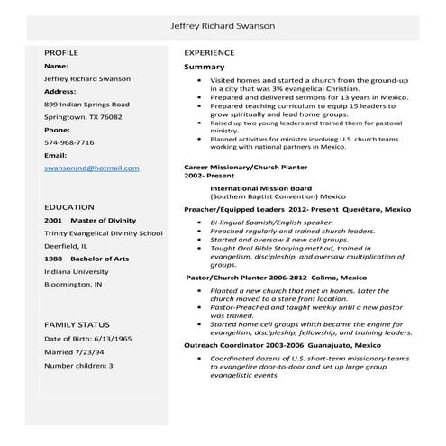 Jeffrey Swanson Resume 2015tx | PDF