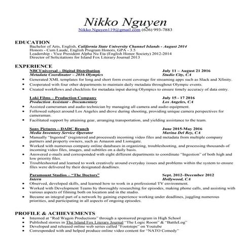 NIKKO-RESUME | PDF
