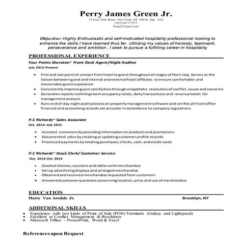 Perry J Green Resume (1) | DOCX