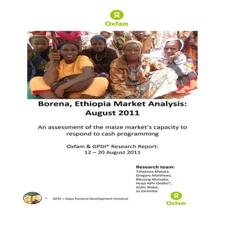 Ethiopia Borena Maize Market Analysis - Aug 2011 FINAL | PDF
