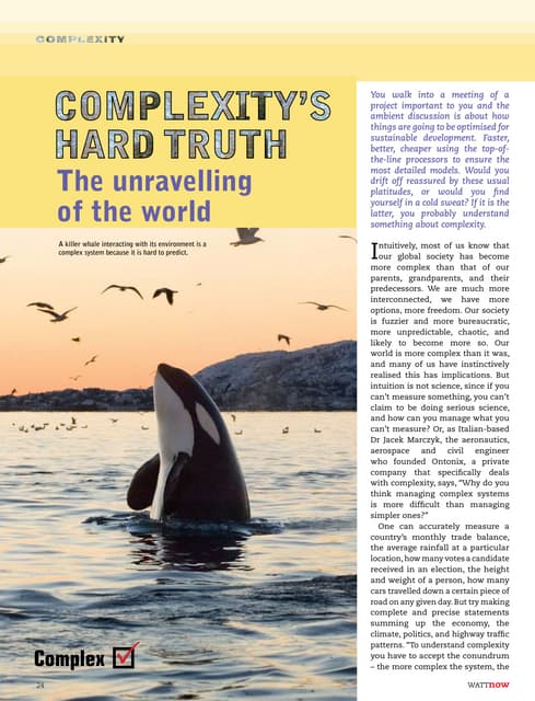 Ontonix UK: Complexity Facts | PDF | Technology & Computing
