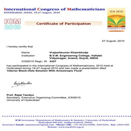 ICM2010 _cert. | PDF