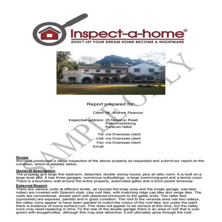 House Inspection Report | DOCX