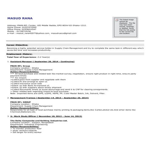Masud_Rana_CV | DOCX | Logistics | Business