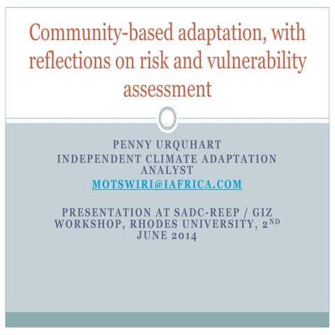Community-Based Adaptation to Climate Change - Penny Urquhart | PPT
