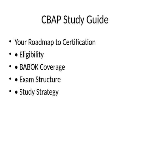 CBAP study guide for beginners in Canada | PPTX