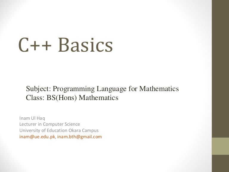 C++ Basics