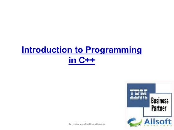 Introduction To Programming | Ppt