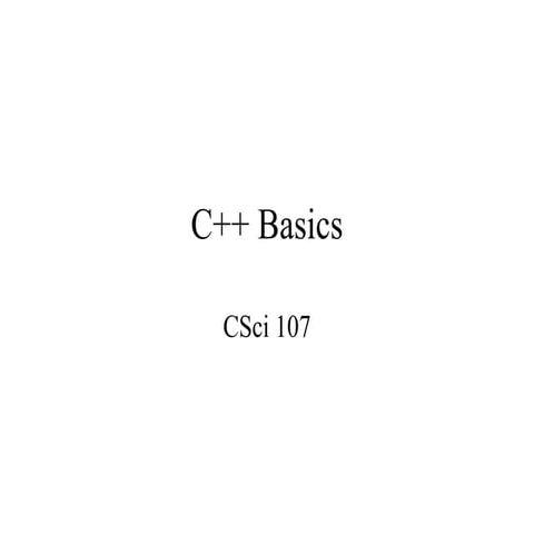 C Basics Ppt