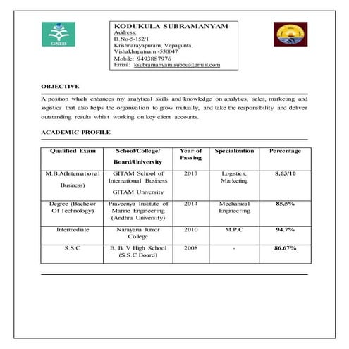 Anitha General Resume | DOCX