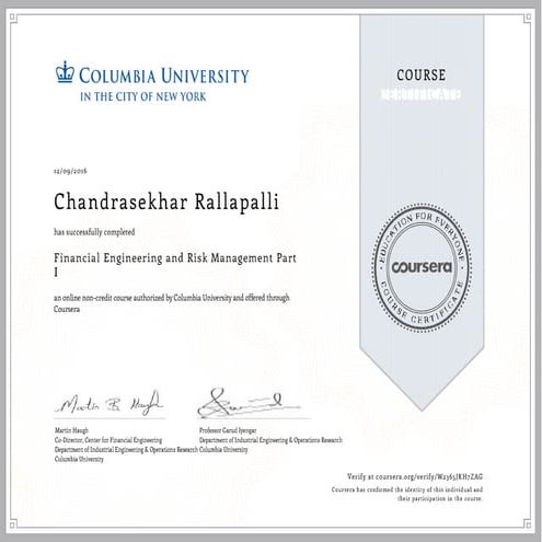 Course Certificate FERM