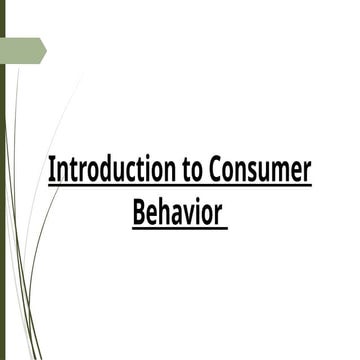 consumer behavior full lecture introduction | PPTX