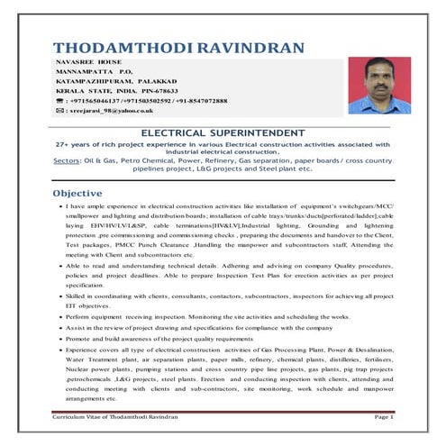 Ravi.cv.SUPERINTENDENT | DOCX