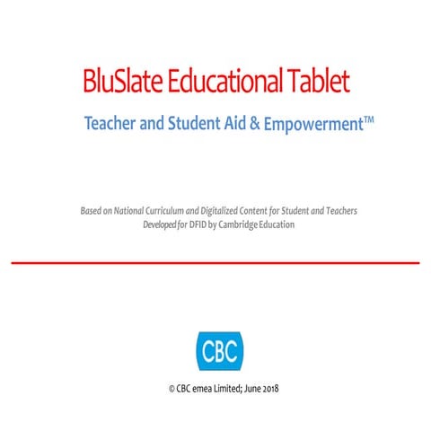 CBC Bluslate Educational Tablet - Teacher and Student Empowerment ...