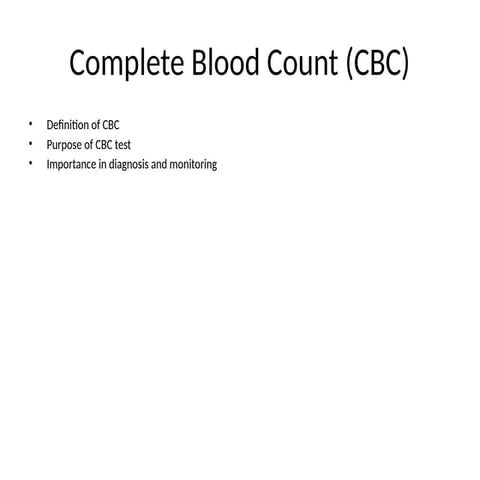Comprehensive Guide to Complete Blood Count (CBC) Analysis and ...