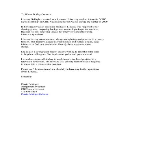 CBC Reference Letter | DOC