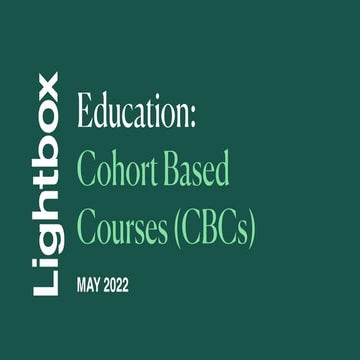 Cohort Based Courses | PDF