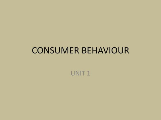 Models of consumer behavior | PPTX