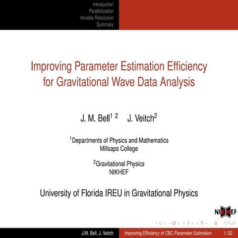 Improving Parameter Estimation Efficiency for Gravitational Wave Data Analysis | PDF