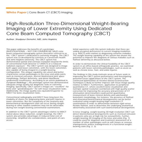Financial Implications for Integrating Carestream OnSight 3D Extremity ...