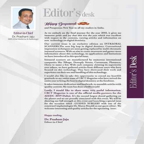 CBCT Magazine 2018 Special Issue 4 Editors Desk | PDF