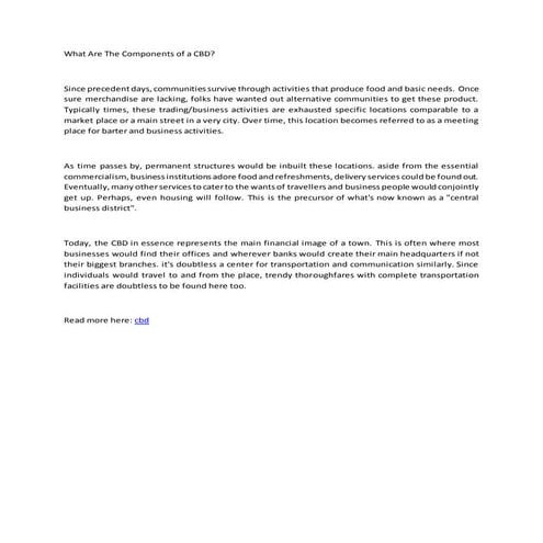 Central Business District (CBD) | PPT