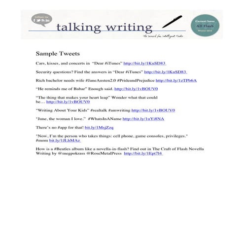 Talking Writing Sample Tweets | PDF | Smartphones | Consumer Electronics