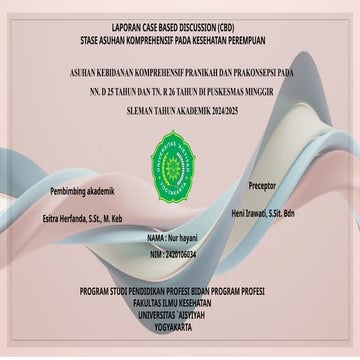 CONTOH ASKEB PRANIKAH dan prakonsepsi pada catin | PPT