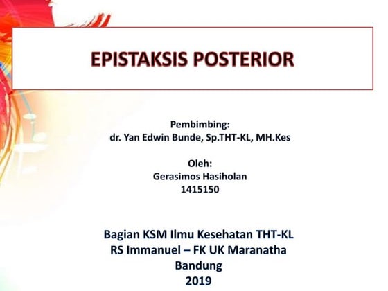 epistaksis mimisan untuk bahan penyuluhan | PPT