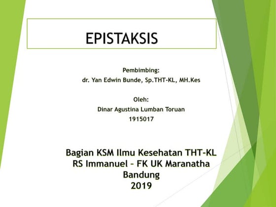 epistaksis mimisan untuk bahan penyuluhan | PPT