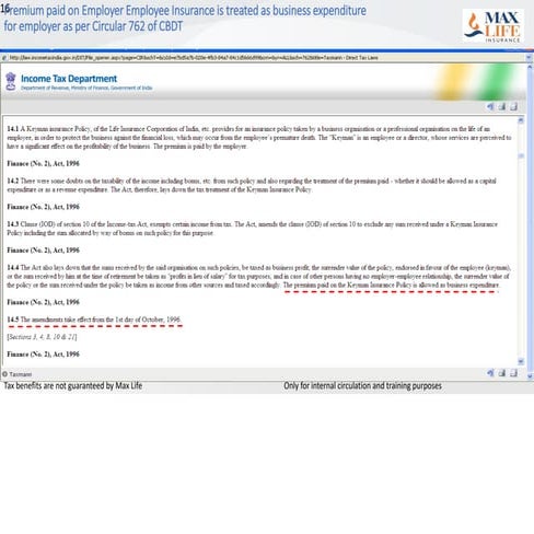 CBDT Circular on insurance related exemptions | PDF