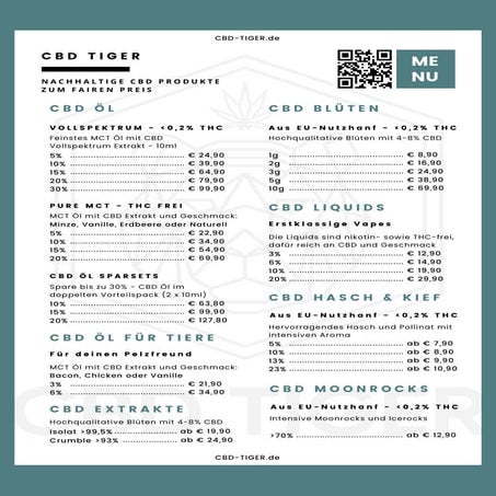 Cbd tiger menu | PDF