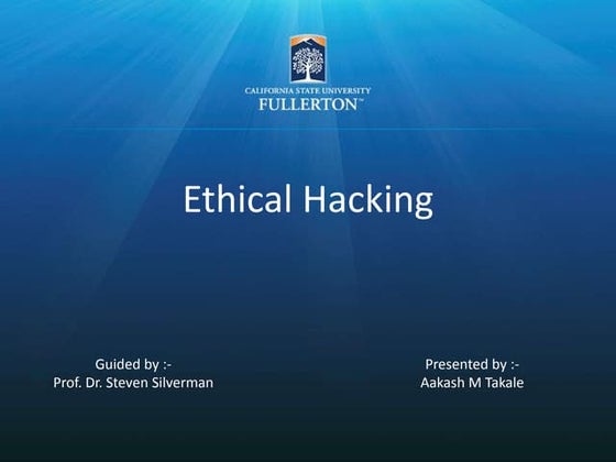 Introduction to ethical hacking | PPTX